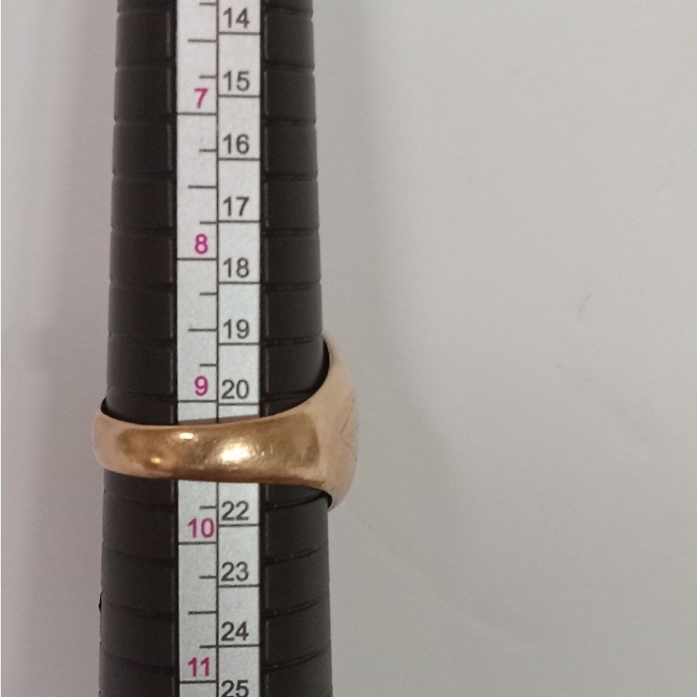 Antique K14 Hollow Gold Men's Ring ,Garnet Stone, Sta… - Gem